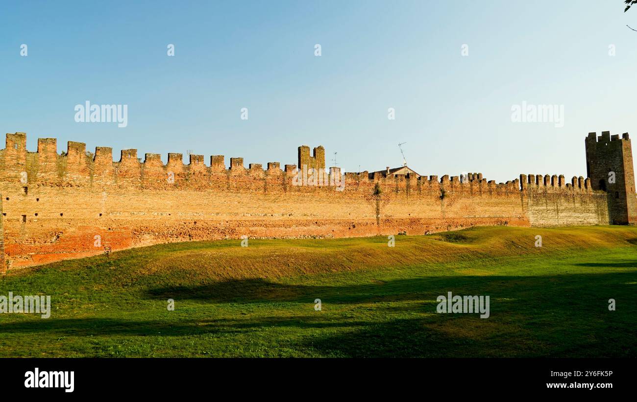 Rocca degli Alberi and city walls of Montagnana, Padua. Italy Stock ...