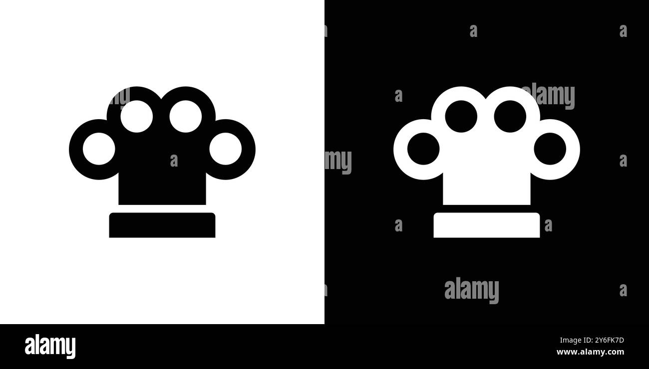 brass knuckles icon set in thin line outline style and linear vector ...