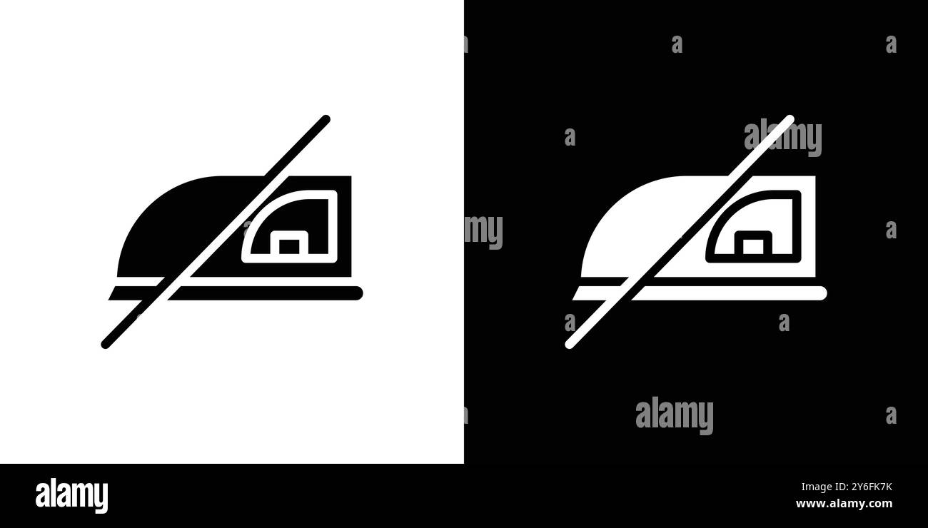 Do not iron icon set in thin line outline style and linear vector sign ...