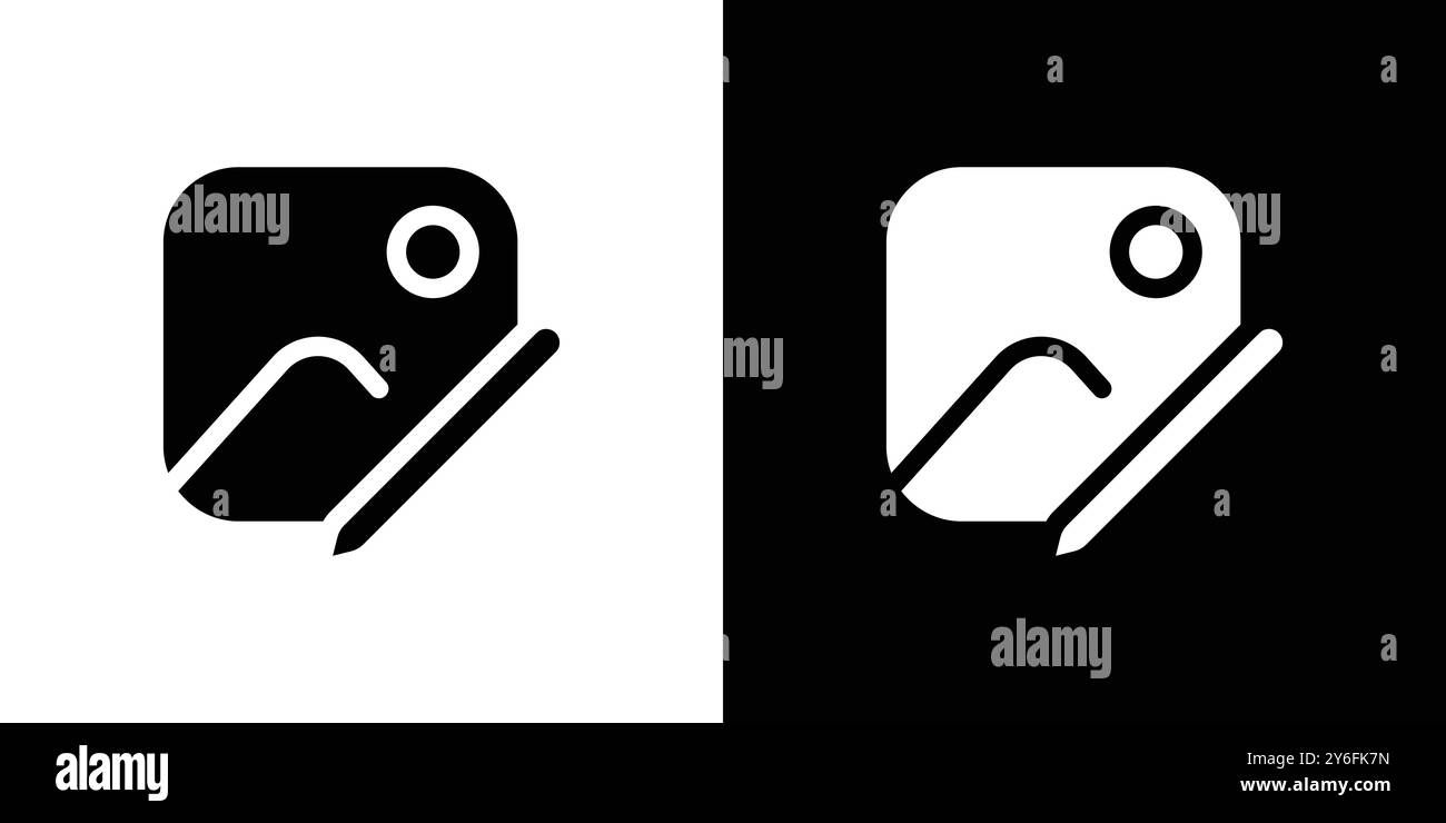 Edit Image Icon Set In Thin Line Outline Style And Linear Vector Sign Stock Vector Image And Art