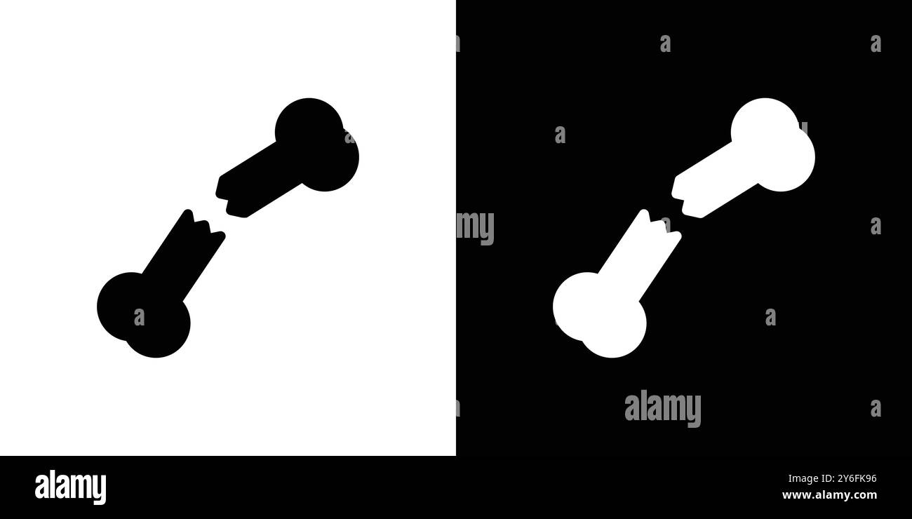 broken bone icon set in thin line outline style and linear vector sign Stock Vector Image & Art ...