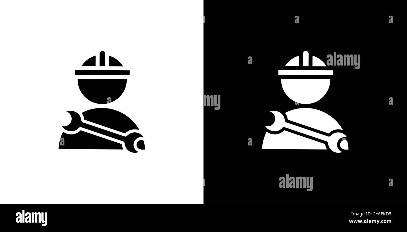 engineering service icon set in thin line outline style and linear ...