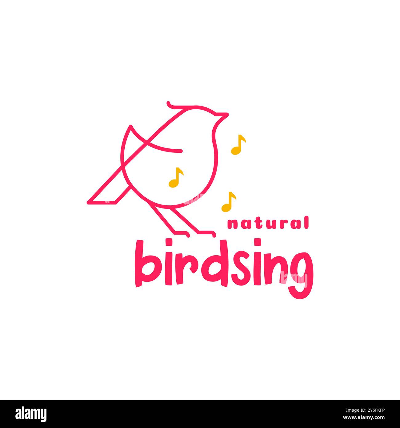 little bird sing line art colorful simple mdoern minimal logo design ...