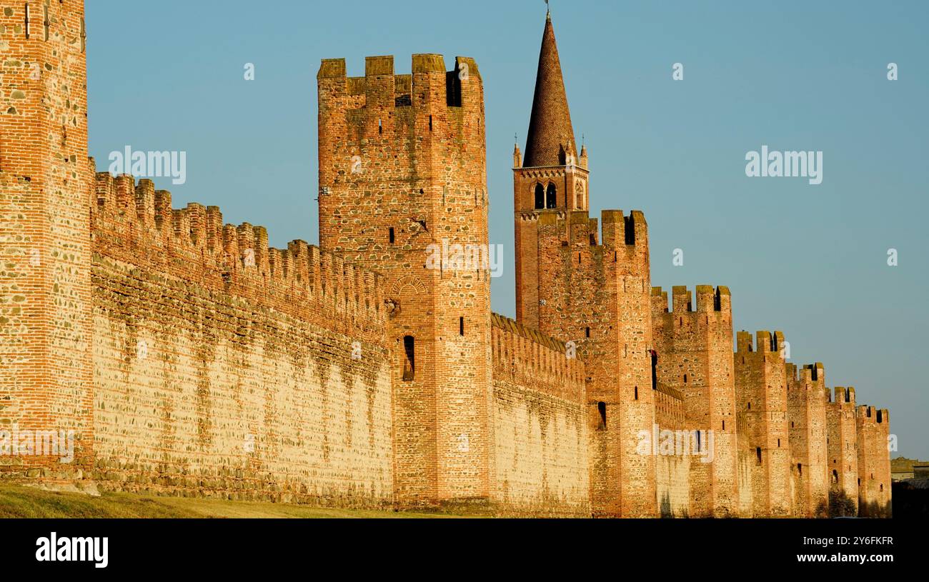 Rocca degli Alberi and city walls of Montagnana, Padua. Italy Stock ...