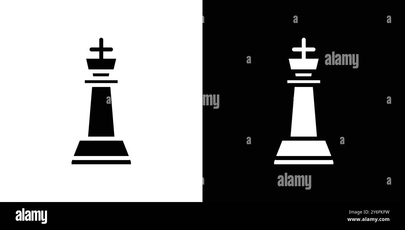 Chess king icon set in thin line outline style and linear vector sign Stock Vector Image & Art ...