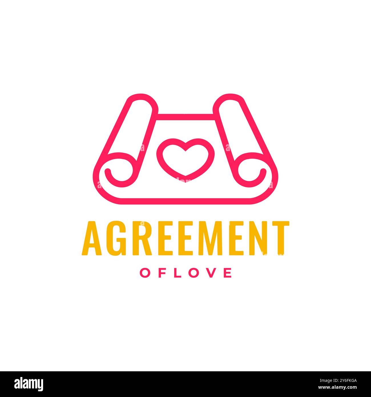 agreement document love colorful line simple logo design vector Stock ...