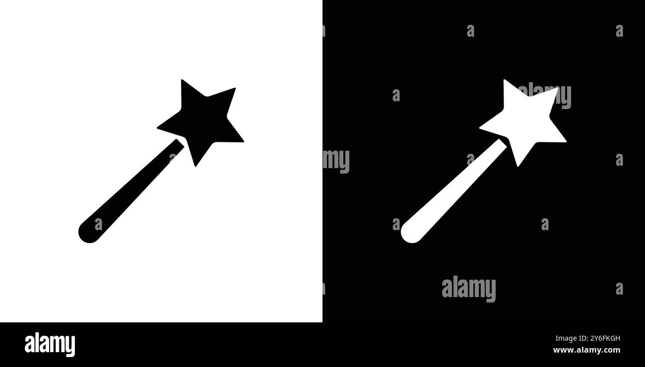 magic wand icon set in thin line outline style and linear vector sign Stock Vector Image & Art ...
