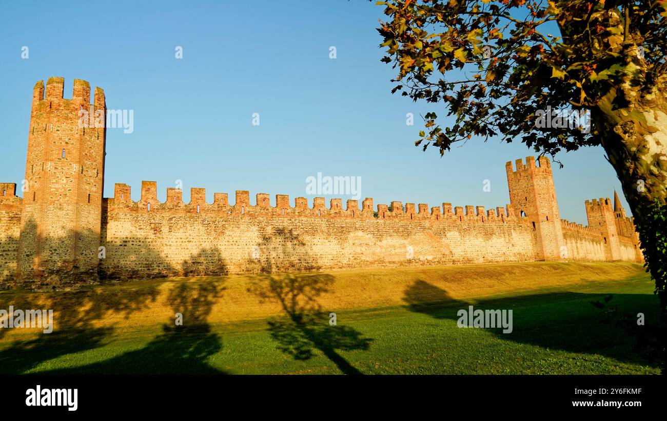 Rocca degli Alberi and city walls of Montagnana, Padua. Italy Stock ...