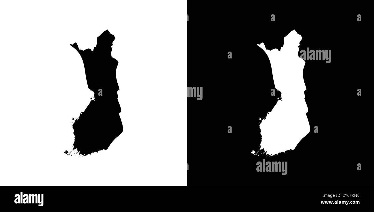 Map Of Finland Icon Set In Thin Line Outline Style And Linear Vector Sign Stock Vector Image