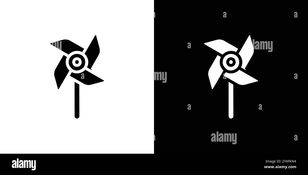Paper Windmill Icon Set In Thin Line Outline Style And Linear Vector Sign Stock Vector Image