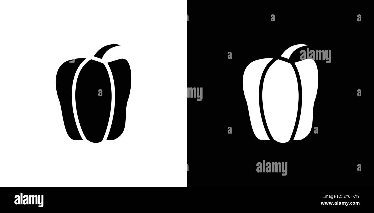 Paprika icon set in thin line outline style and linear vector sign ...