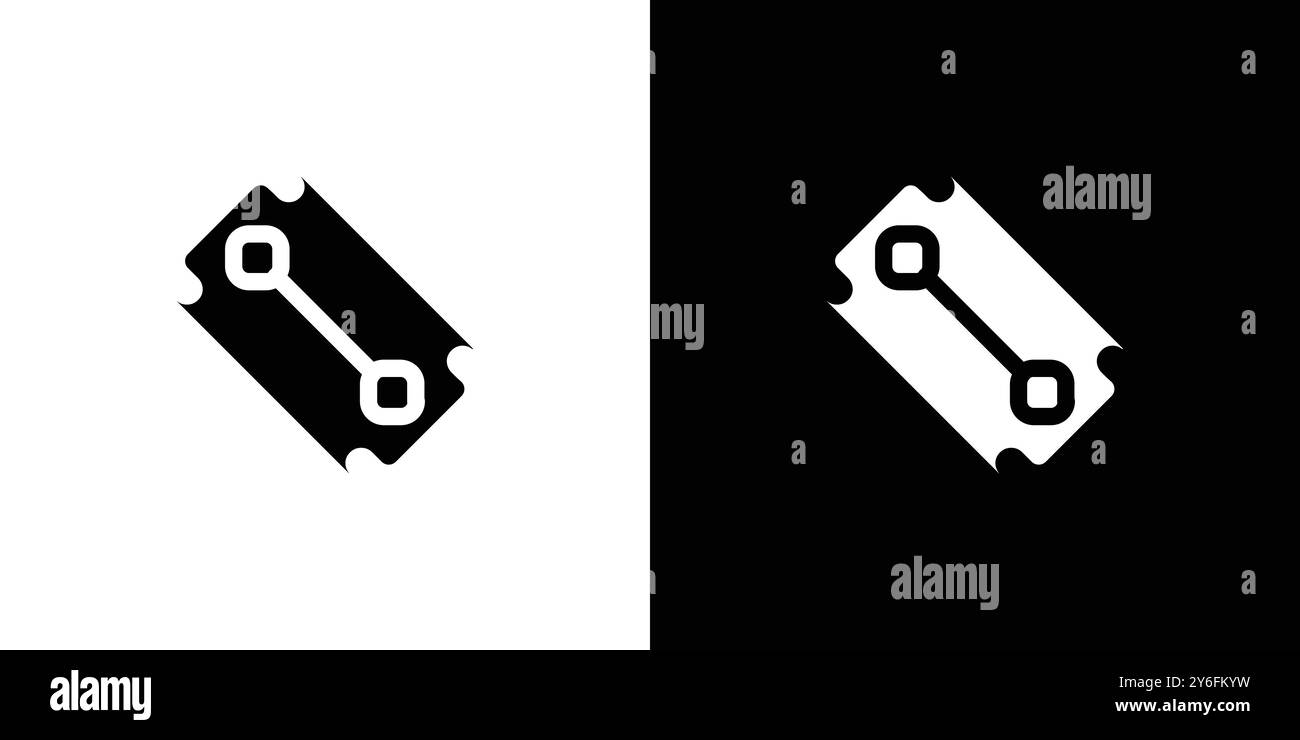 Razor blade icon set in thin line outline style and linear vector sign ...
