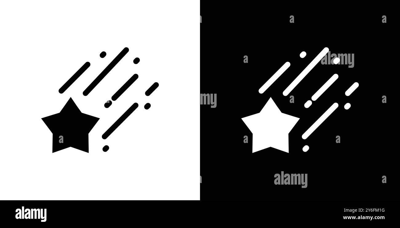 Falling Star Icon set in thin line outline style and linear vector sign Stock Vector Image & Art ...
