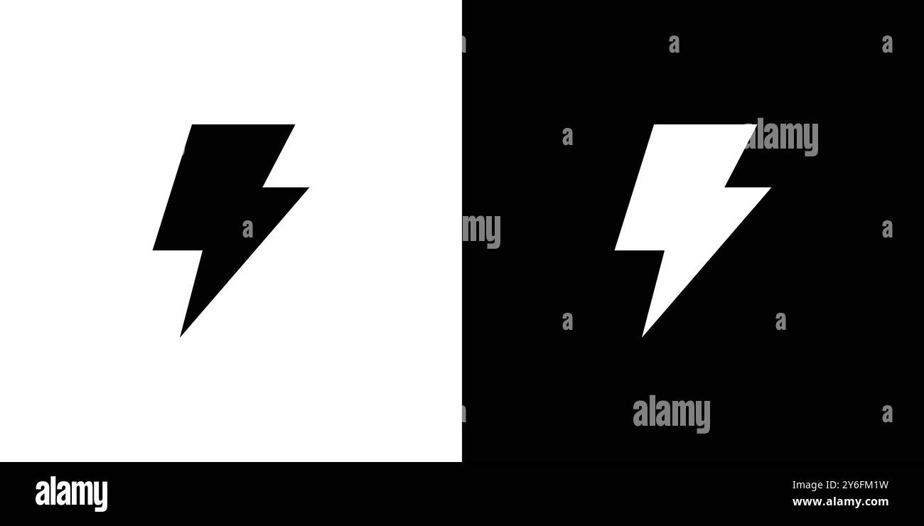 lightning bolt icon set in thin line outline style and linear vector ...