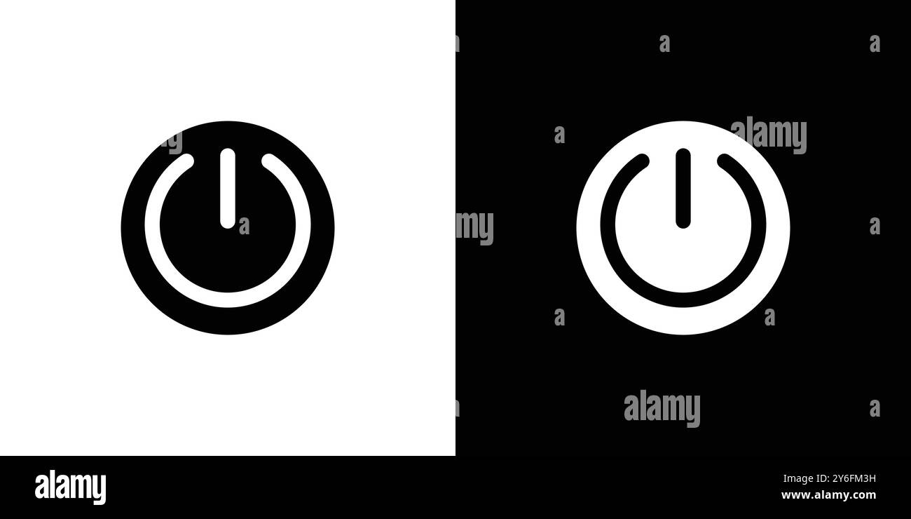 Power Activation Button icon set in thin line outline style and linear ...