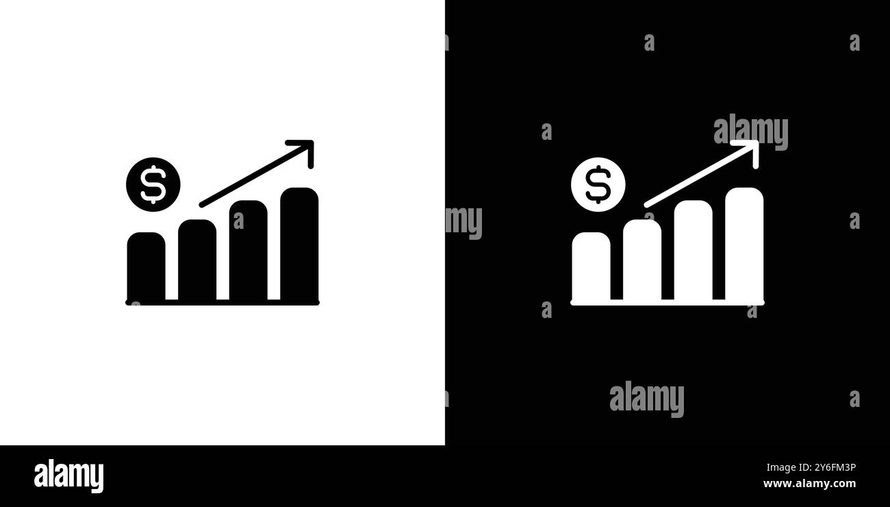 Rise price icon set in thin line outline style and linear vector sign ...