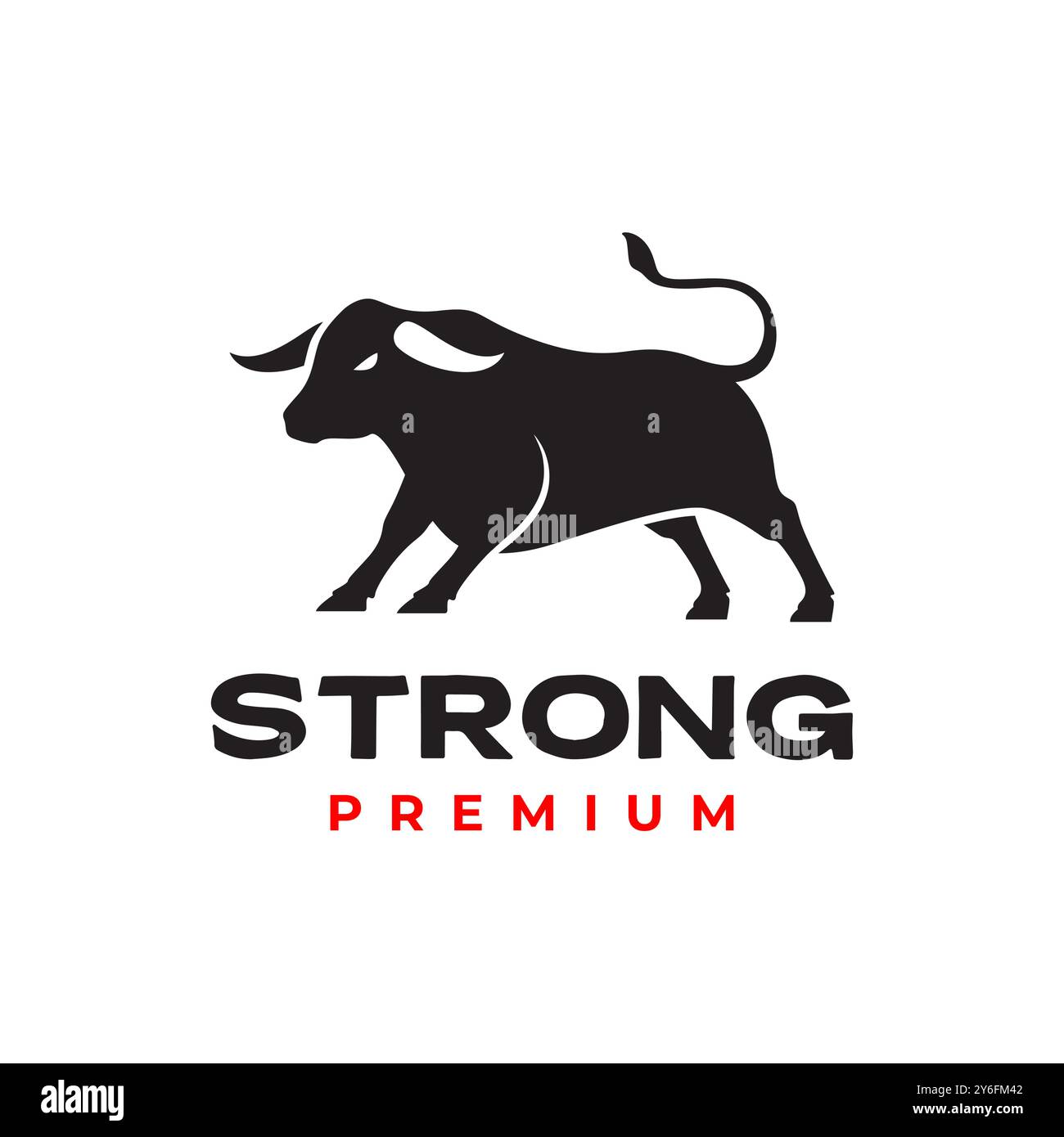 bull mascot flat modern simple logo design vector Stock Vector Image ...