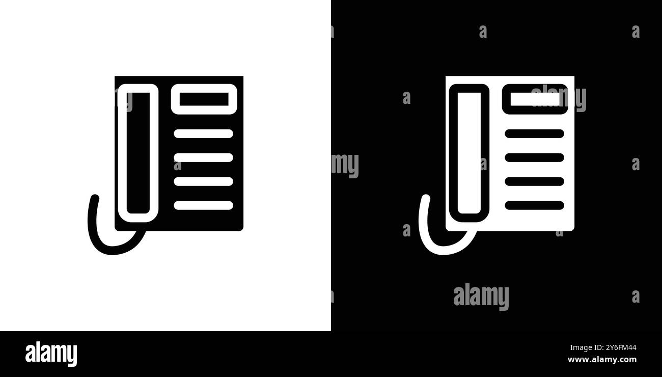Office Phone icon set in thin line outline style and linear vector sign ...
