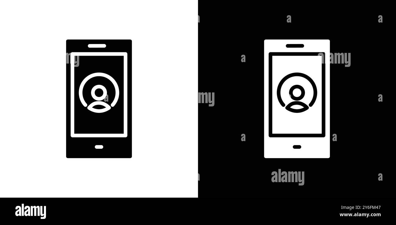 Mobile user icon set in thin line outline style and linear vector sign ...