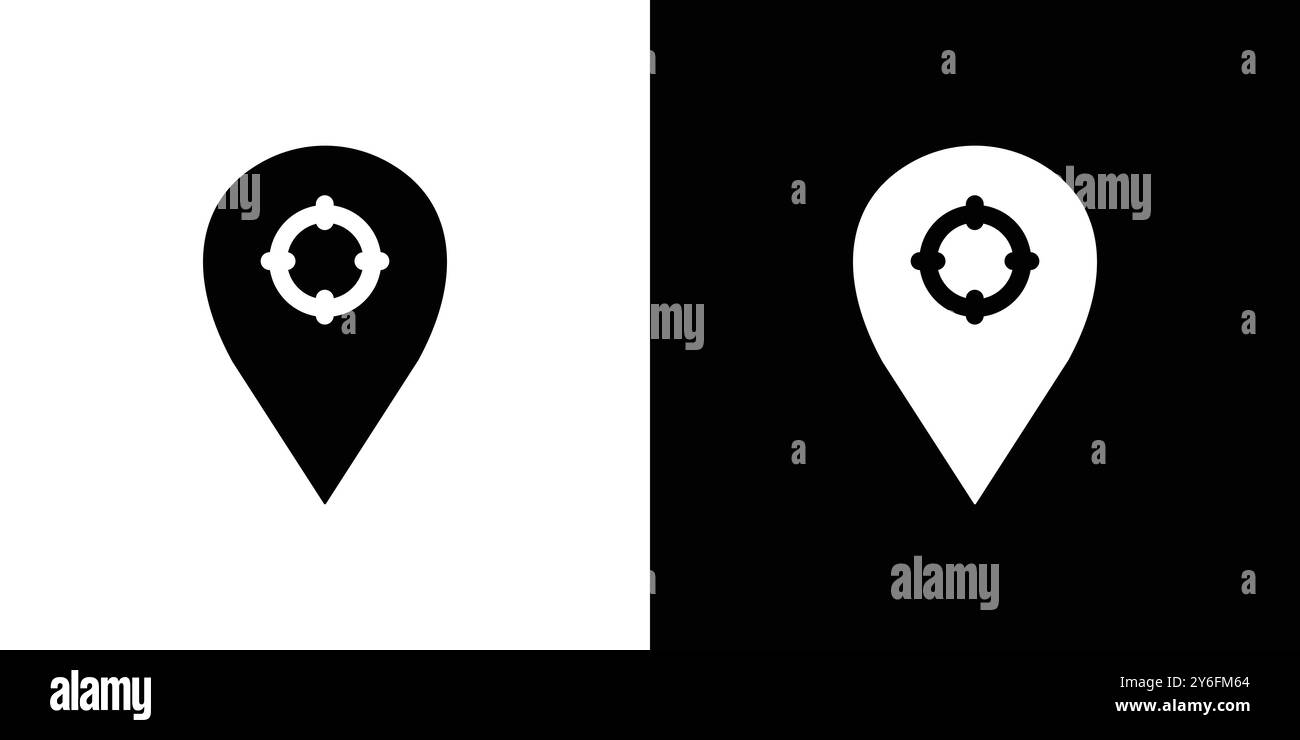 Geo Targeting icon set in thin line outline style and linear vector sign Stock Vector Image ...