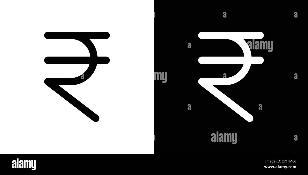 Rupee Currency Icon Set In Thin Line Outline Style And Linear Vector Sign Stock Vector Image