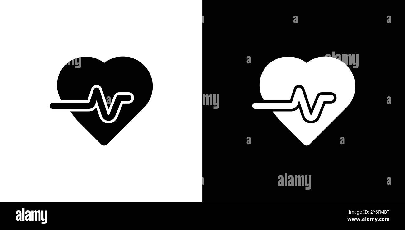 heart rate icon set in thin line outline style and linear vector sign ...