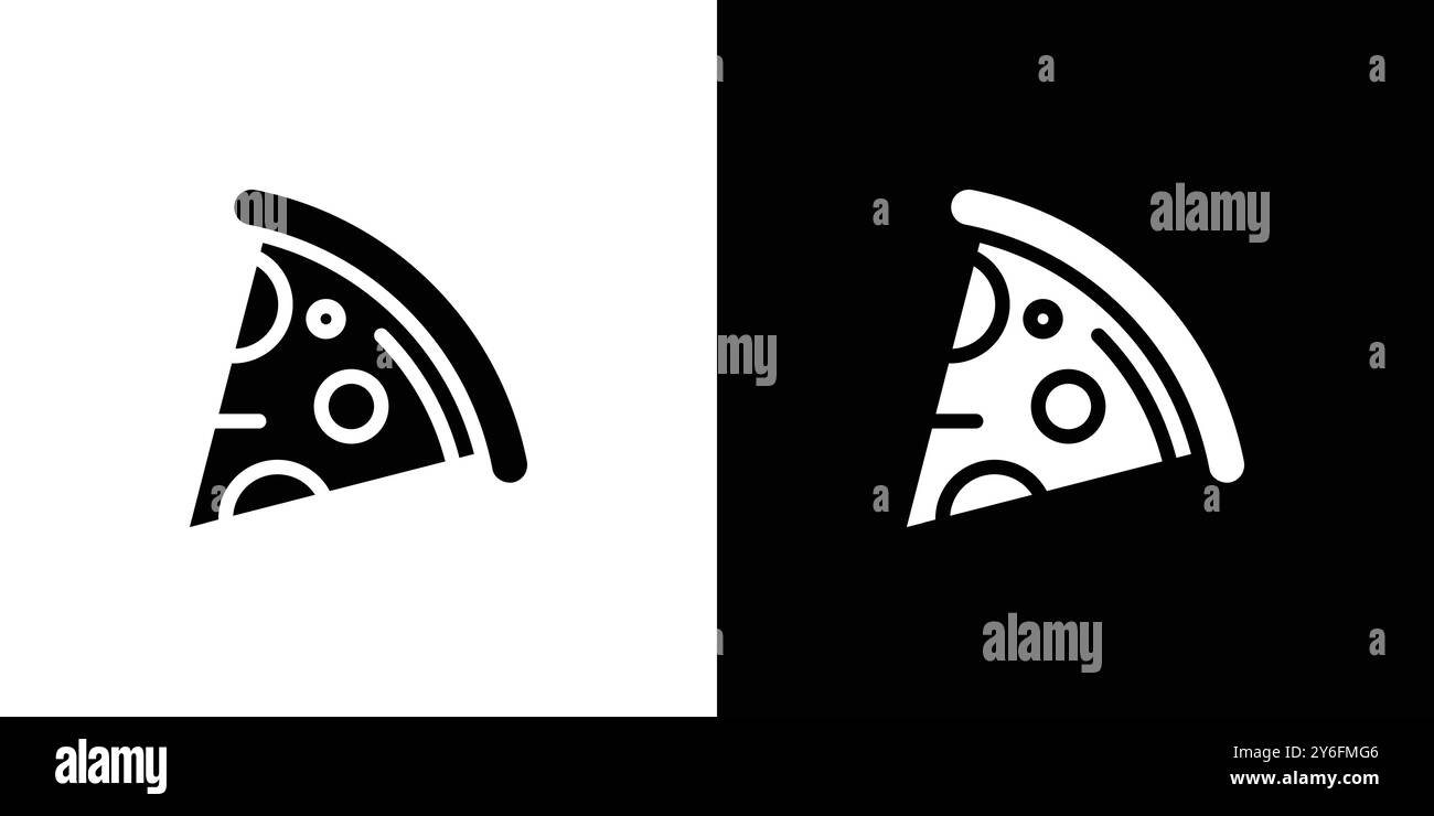slice of pizza icon set in thin line outline style and linear vector ...