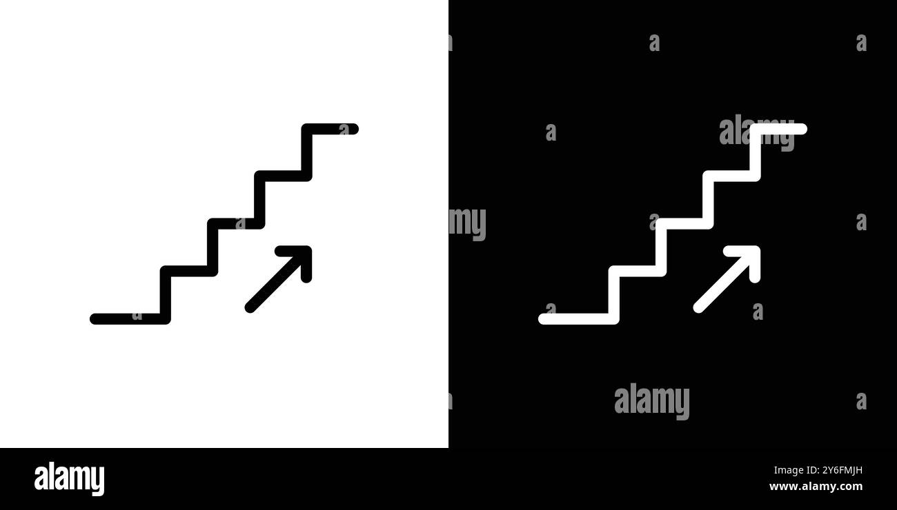 stairs icon set in thin line outline style and linear vector sign Stock Vector Image & Art - Alamy