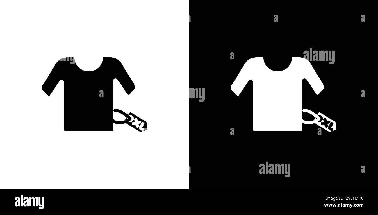 XL Shirt Size Icon set in thin line outline style and linear vector ...
