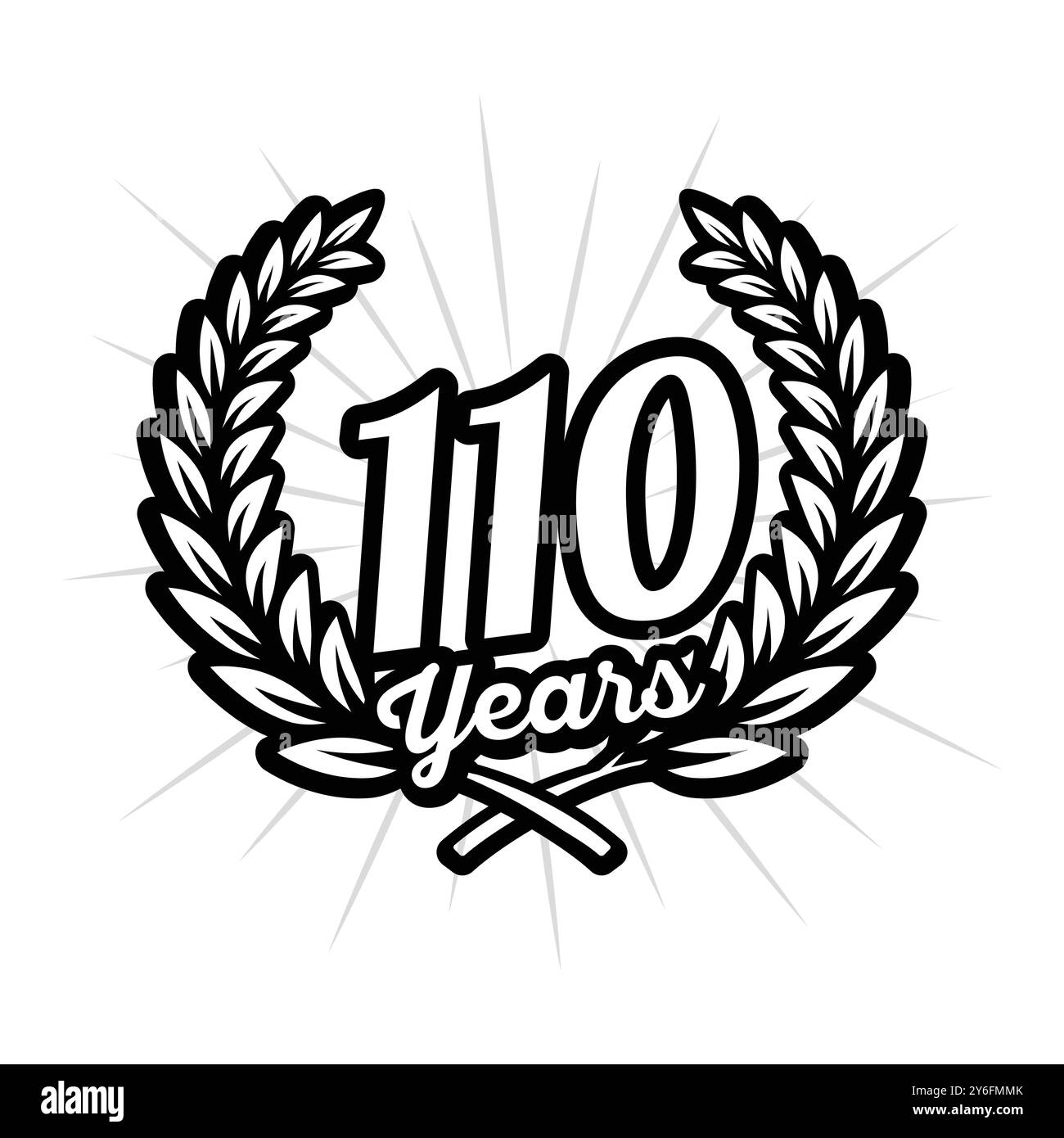 110 years anniversary celebration with laurel wreath. 110th anniversary ...