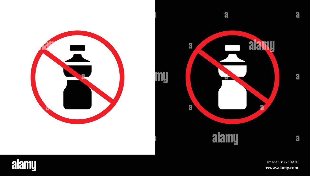 No plastic bottle icon set in thin line outline style and linear vector sign Stock Vector Image ...