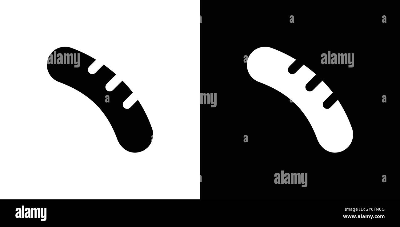 Sausage icon set in thin line outline style and linear vector sign ...