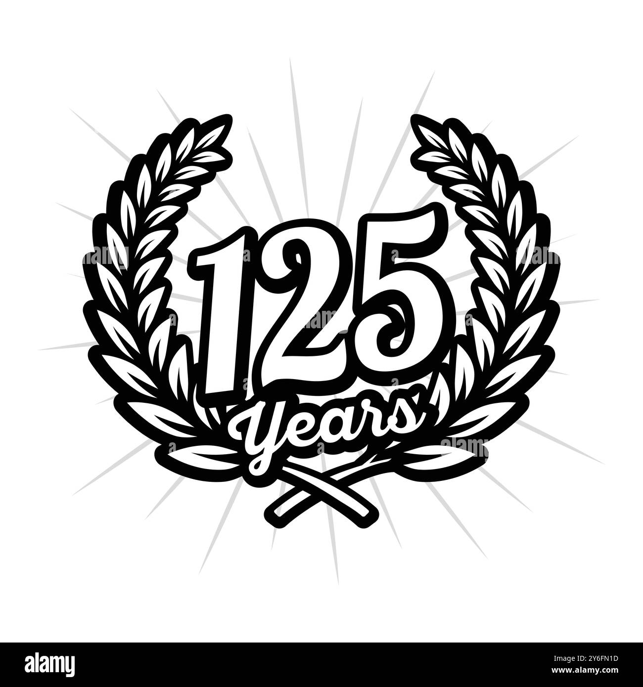 125 years anniversary celebration with laurel wreath. 125th anniversary ...
