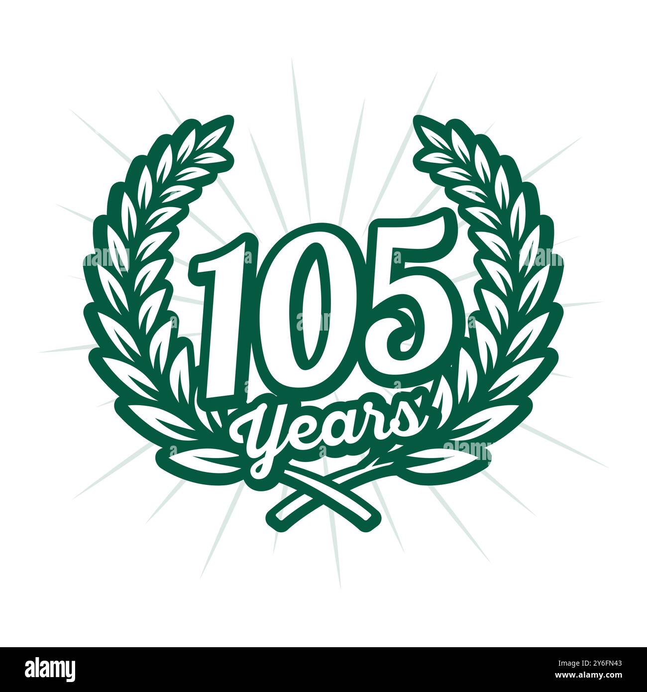 105 years anniversary celebration with laurel wreath. 105th anniversary ...