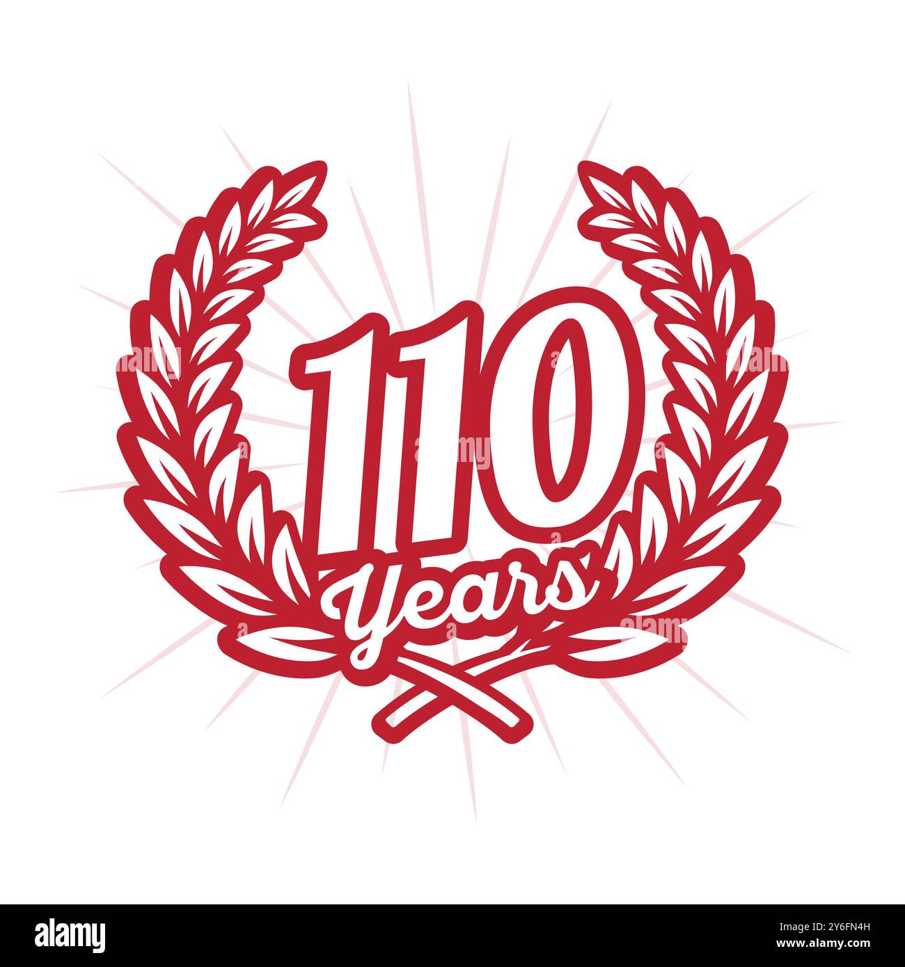 110 years anniversary celebration with laurel wreath. 110th anniversary ...