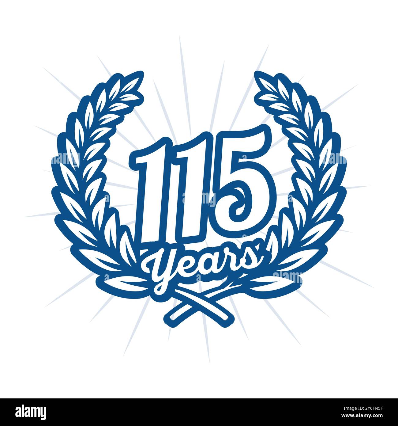 115 years anniversary celebration with laurel wreath. 115th anniversary ...