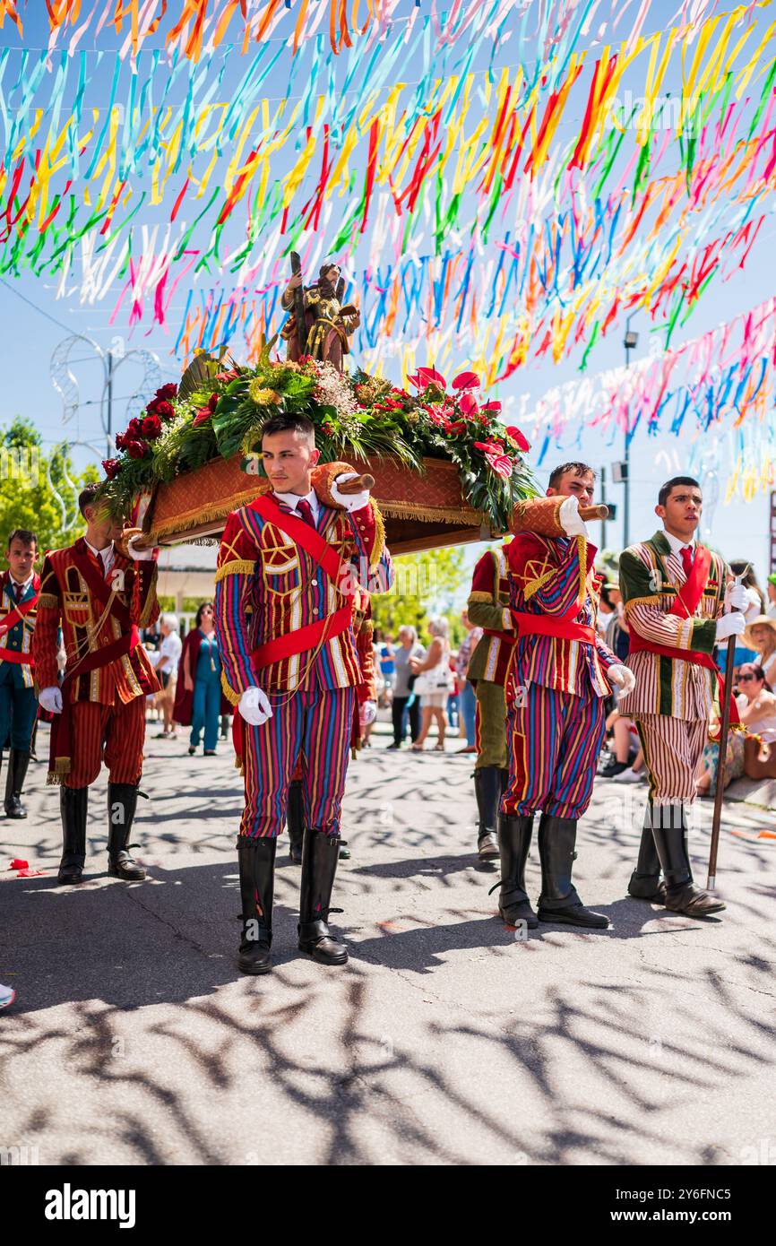 Religious procession finishing at São João Baptista Church during the ...
