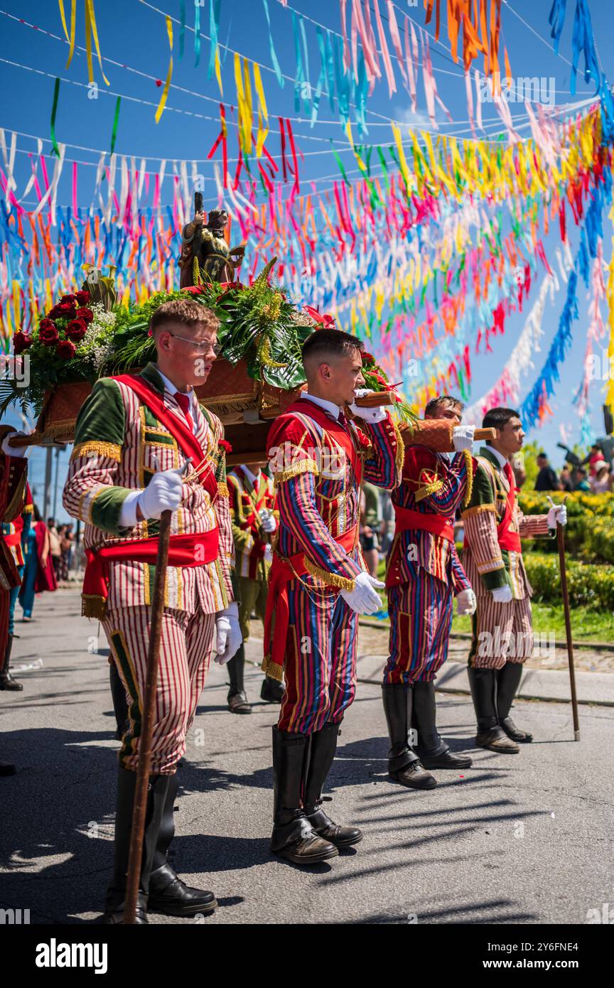 Religious procession finishing at São João Baptista Church during the ...