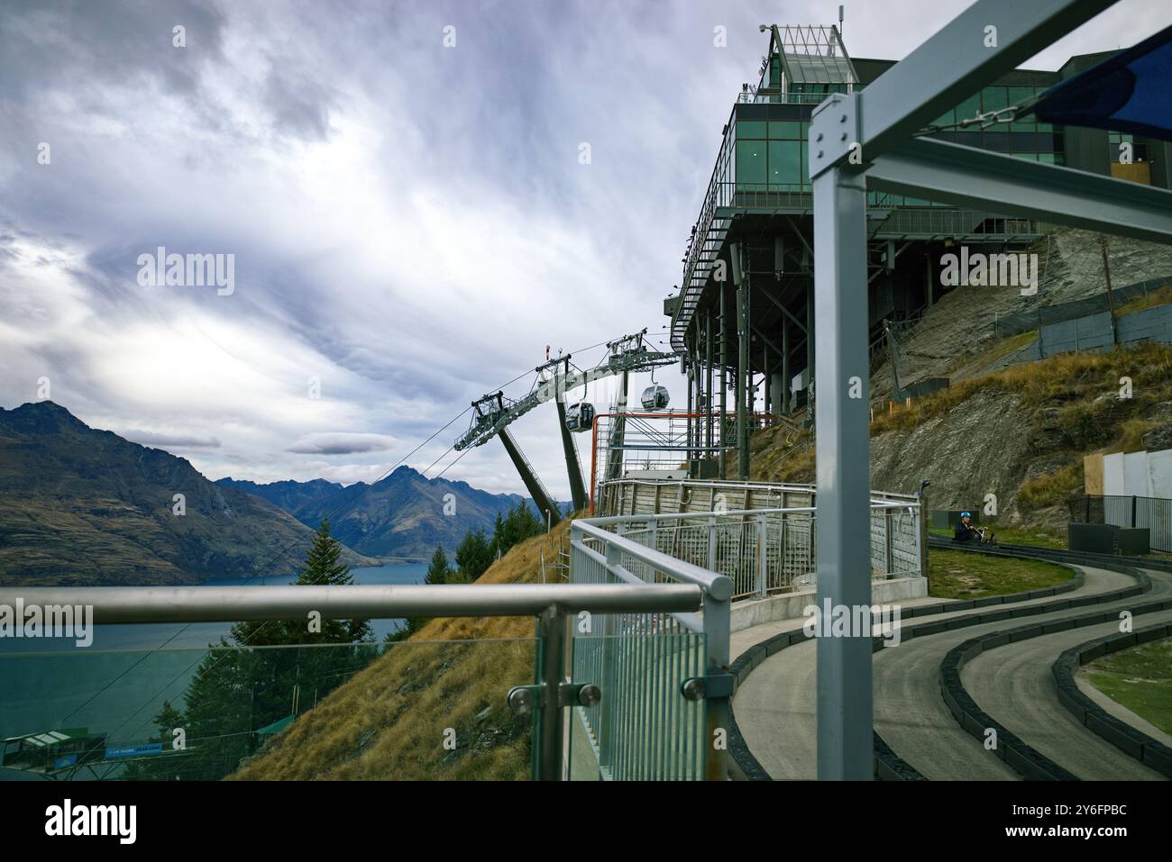 Skyline Queenstown gondola, South Island, New Zealand - luge track and ...