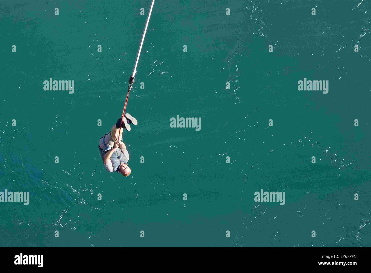 Man bungy jumping from Kawarau Bridge near Queenstown, Otago, South ...