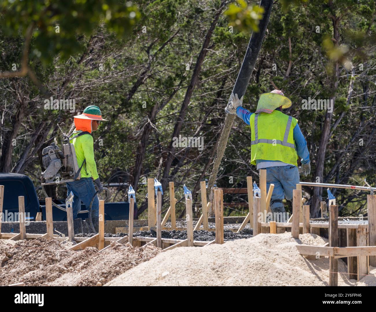 Georgetown, TX - 19 September 2024: Trenches in the sand for plumbing ...