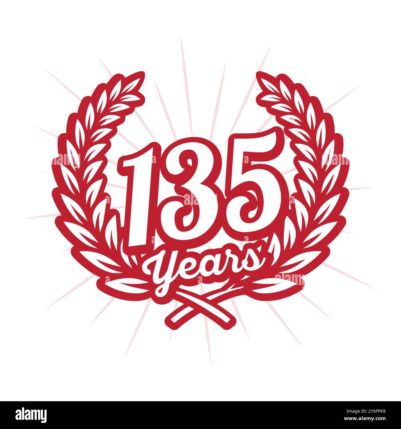 135 years anniversary celebration with laurel wreath. 135th anniversary ...