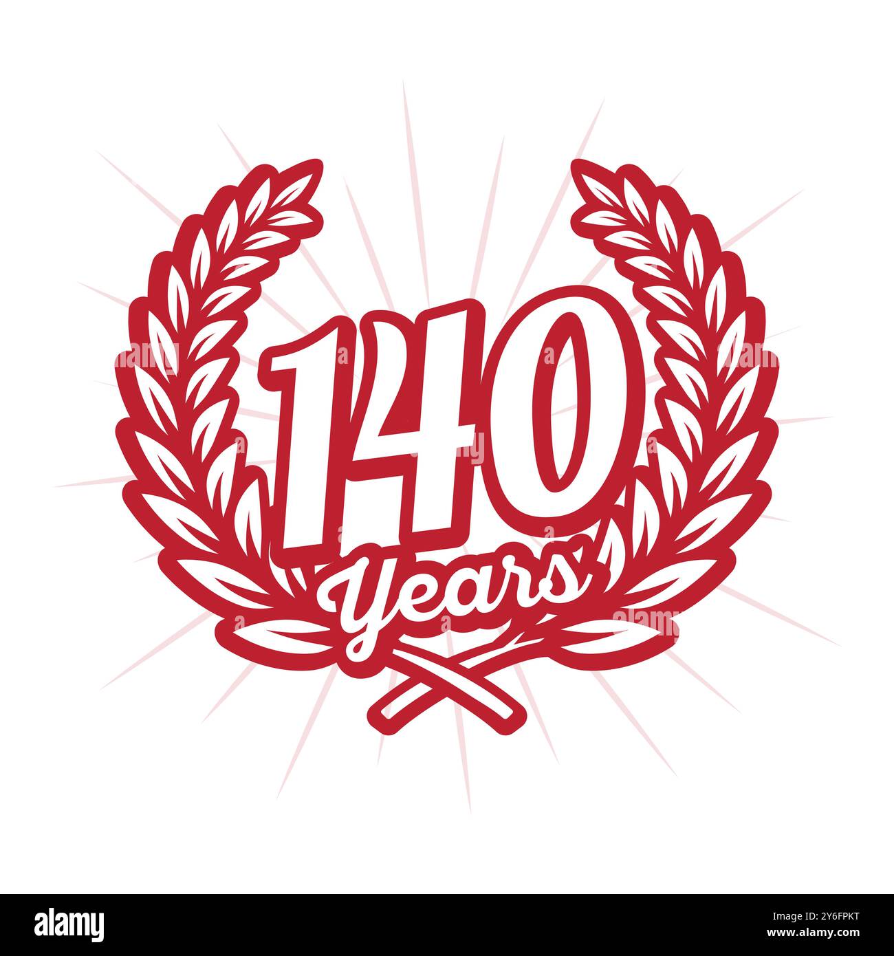140 years anniversary celebration with laurel wreath. 140th anniversary ...
