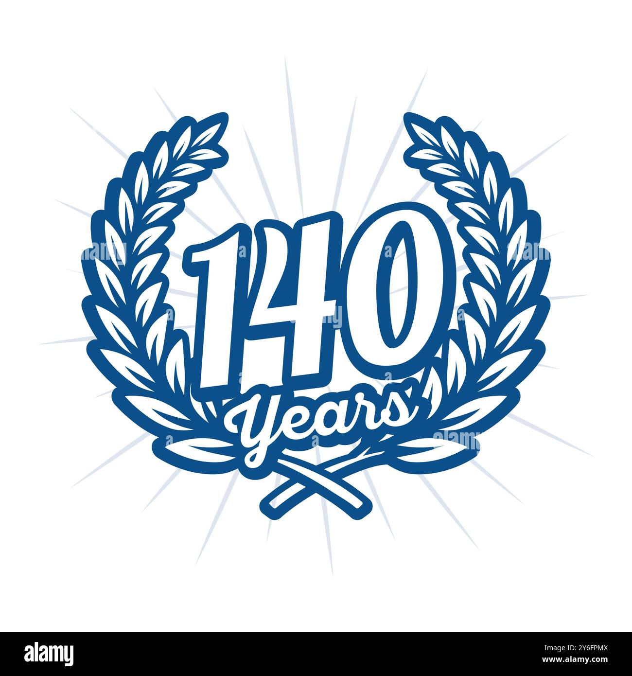 140 years anniversary celebration with laurel wreath. 140th anniversary ...