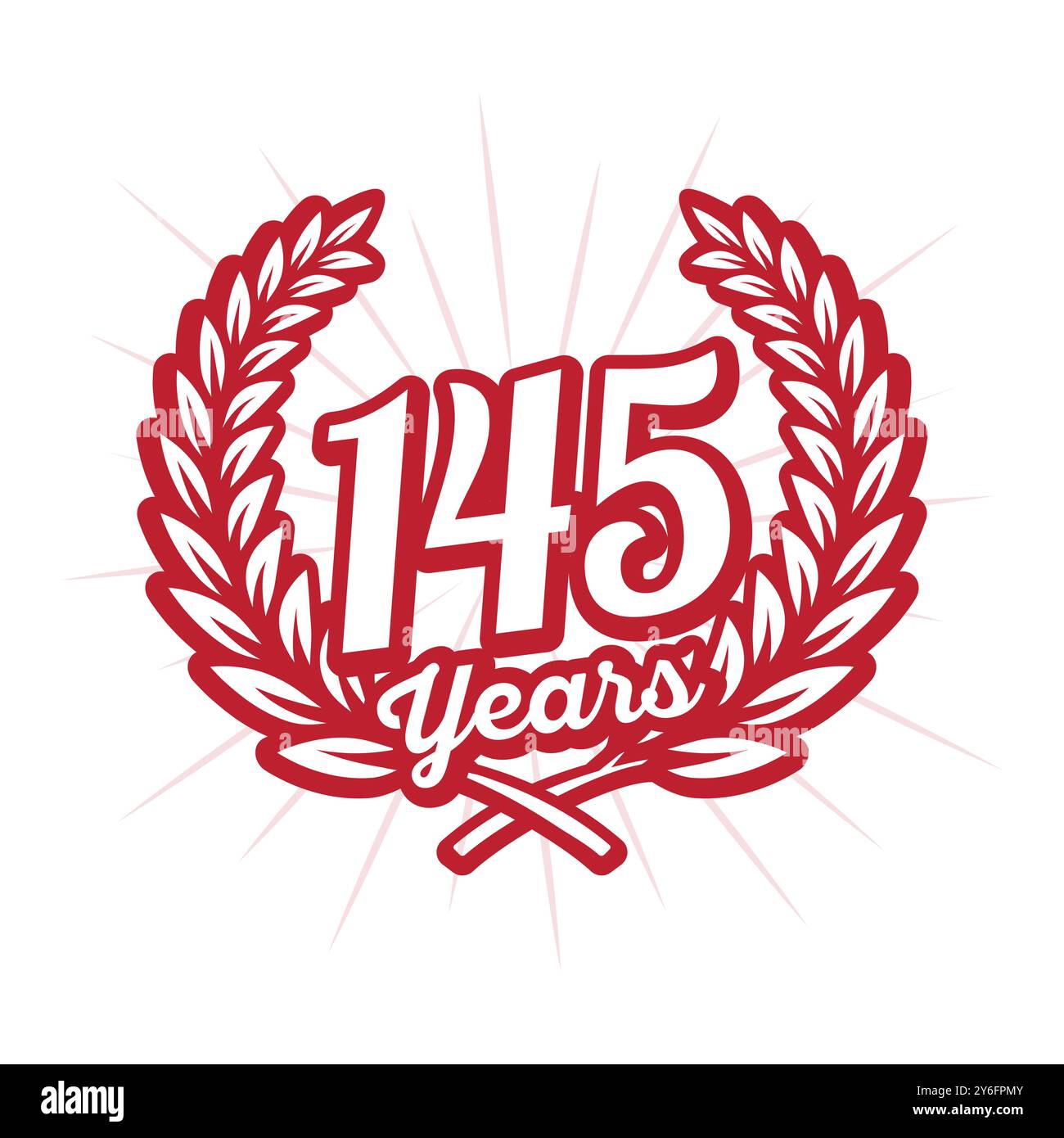 145 years anniversary celebration with laurel wreath. 145th anniversary ...