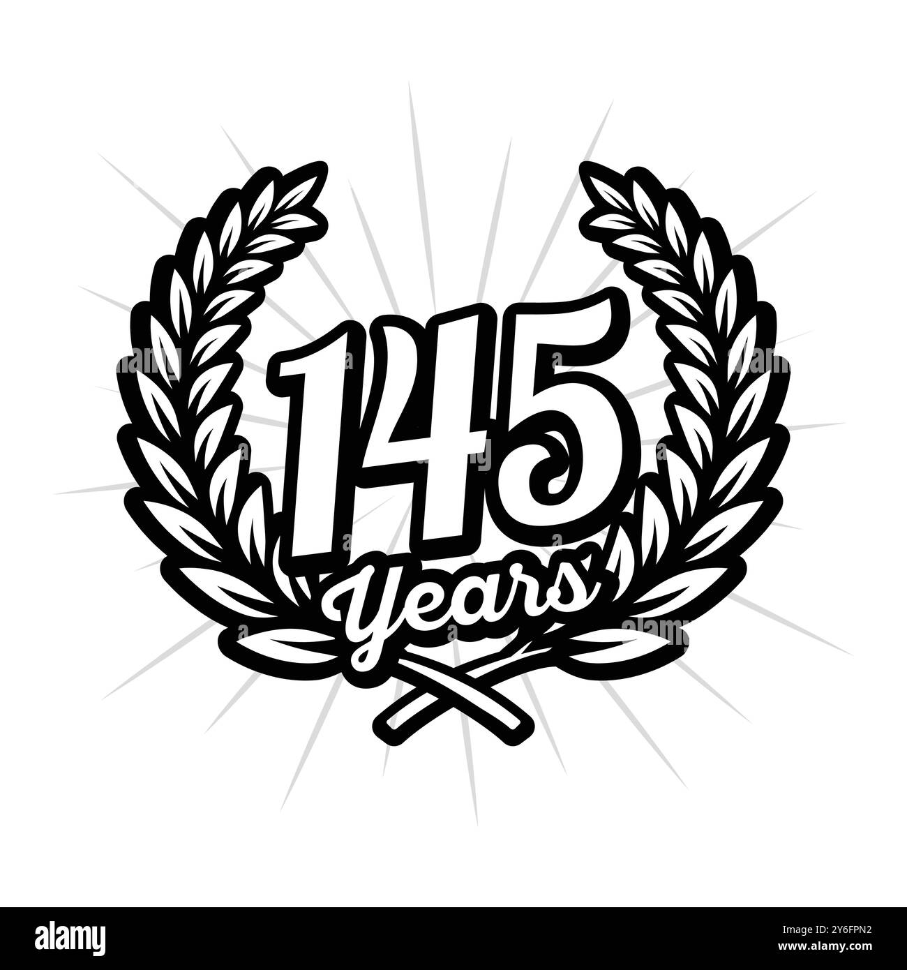 145 years anniversary celebration with laurel wreath. 145th anniversary ...