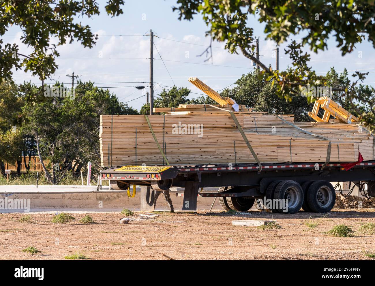 Delivery of roof trusses for single family home with slab foundations ...