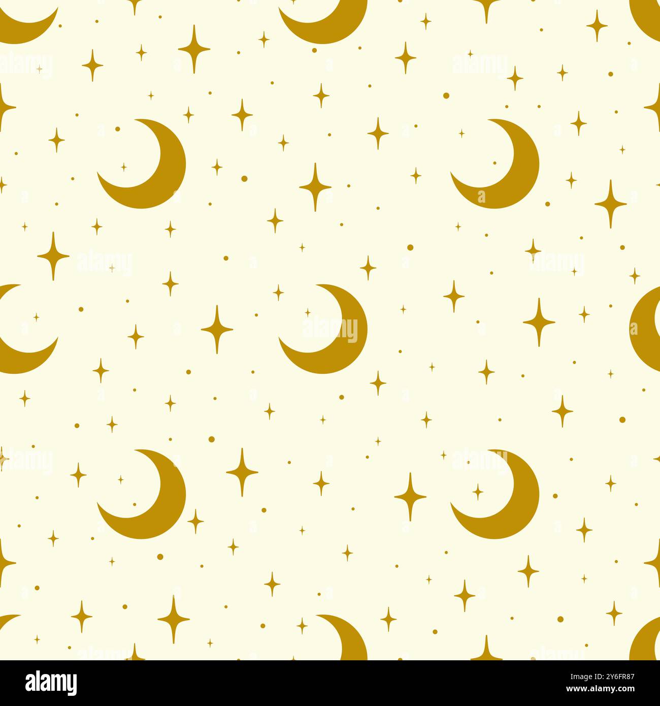 Aesthetic illustrations seamless pattern with celestial moon phases ...
