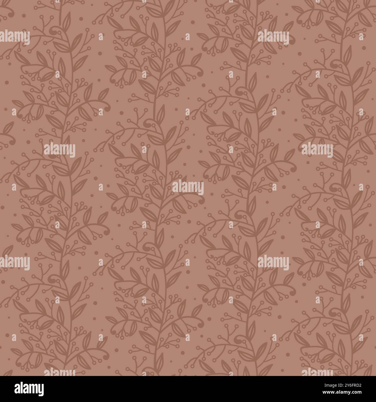 Seamless pattern with Christmas plants, holy tree leaves and berries ...