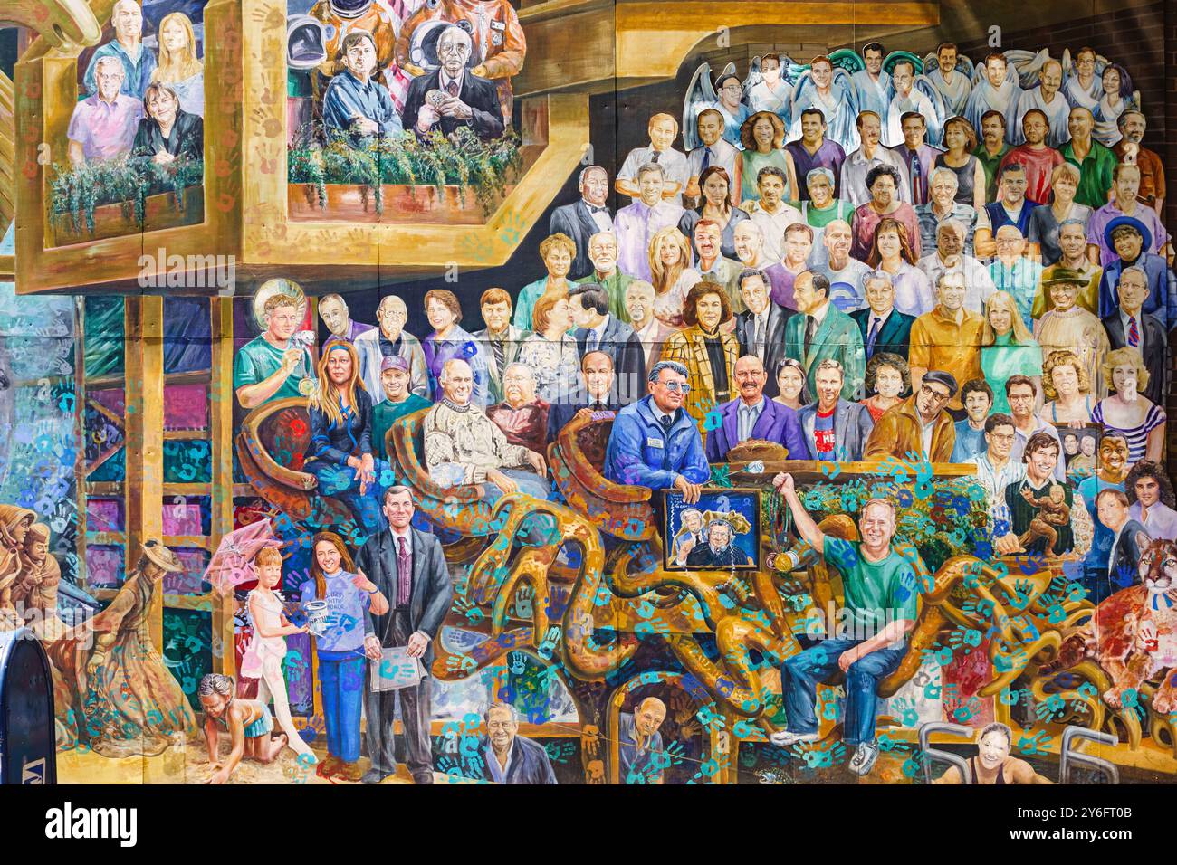 “Inspiration”, a mural by Michael Pilato features some of Penn State’s ...